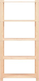 Úložný regál 5 polic 2 ks 80x38x170 cm masivní borovice 250 kg 3051113