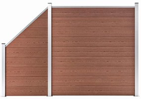 Plotová sada z WPC 1 čtvercový + 1 šikmý díl 273 x 186 cm hnědá 3054430