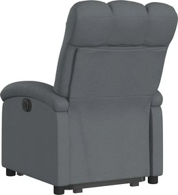 Elektrické zvedací polohovací křeslo tmavě šedé textil 3204117