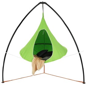 Závěsné houpací křeslo, zelená, KLORIN NEW BIG SIZE CACOON HAMMOCK