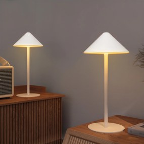 HOMCOM LED stolní lampička s USB kabelem, dotykový spínač, kov, dobíjecí, bílá