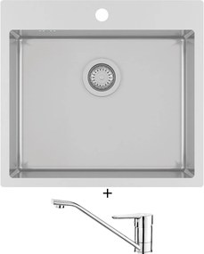 SET Aquastone ELEGANT 130-50 nerez kartáčovaný + Deante CORIO BFC 060M chrom