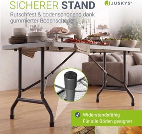 Juskys Skládací zahradní stůl Easyfold 180 × 74 cm Barva: antracitová