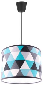 Závěsné svítidlo GARO, 1x textilní stínítko se vzorem (výběr ze 3 barev), (výběr ze 3 barev konstrukce), (fi 20cm)