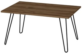 Konferenční stolek DEKARA 90x60 cm, vlašský ořech, kov černý lak mat