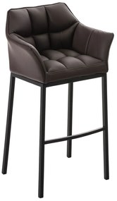 Barová židle Damas B4 ~ koženka, černý rám - Hnědá