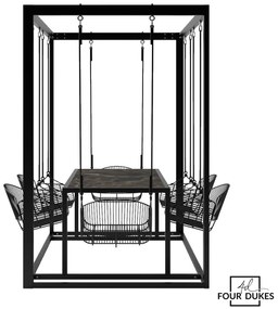 Four Dukes Zahradní hybridní set stolu s houpačkami pro 6 osob Materiál stolu: Imitace kamene - světle šedá mat