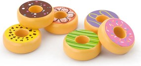 Dětská dřevěná hračka Viga sada 6 dřevěných donutů