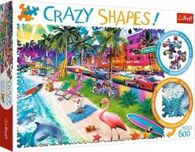 Puzzle trefl crazy shapes puzzle pláž miami 600 dílků