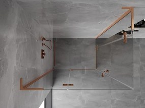 Mexen Mist-H L Duo, 2-křídlý ​​sprchový kout 110 x 70 cm, čiré sklo, měděný matný profil, 8A5L-110L-070P-65-00