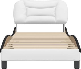 Rám postele bez matrace Hvar bílý a černý 80 x 200 cm umělá kůže 3207966