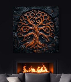 Obraz na plátně - Strom života Ciriel, dřevo styl FeelHappy.cz Velikost obrazu: 140 x 140 cm