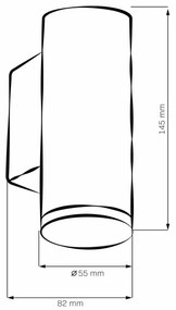 Koupelnové nástěnné bodové svítidlo TURYN 1xGU10/10W/230V IP44 černá
