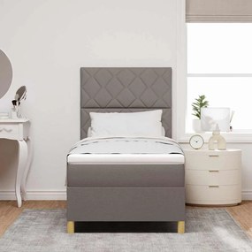 Postel s boxspringem s čelo Taupe 100 x 200 cm textil 3339676