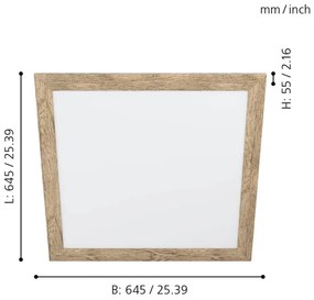 Eglo 99436 - LED Stropní svítidlo PIGLIONASSO LED/32W/230V 645x645 mm