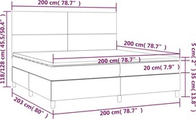 Box spring postel s matrací růžová 200x200 cm samet 3142928