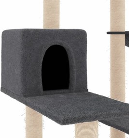 Škrabadlo pro kočky se sisalovými sloupky tmavě šedé 82,5 cm 172387