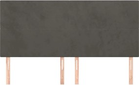 Čelo postele tmavě šedé 180x5x118/128 cm sametové 3116113