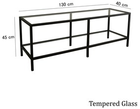 KALUNE DESIGN Kovový TV stolek GLAMP černý 552NOS2219