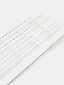 Sinsay - Sada skleněných brček s čisticím kartáčkem 5 pack - clear