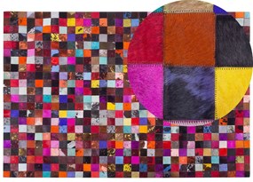 Pestrobarevný patchwork kožený koberec 200x300 cm ENNE Beliani