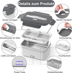 Ohřívací box na jídlo 100W  3 v 1 12/24/230 V 1,8l Herrfilk CDF, Barvy a parametry Bílá