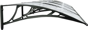 Vchodová stříška černá a průhledná 400 x 75 cm polykarbonát 153597