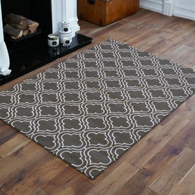 DY Šedobílý koberec s geometrickým vzorem Soho 01 Rozměr: 80x150 cm