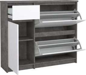 FALCO Botník Simplicity 206 beton/bílý lesk