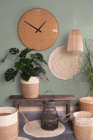 Přírodní nástěnné hodiny se slaměným výpletem - Ø 80*5 cm / 1*AA