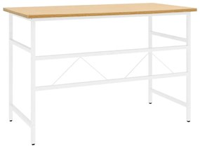 Petromila PC stůl bílý a světlý dub 105 x 55 x 72 cm MDF a kov