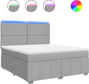Box spring postel s matrací světle šedá 180 x 200 cm textil 3294040