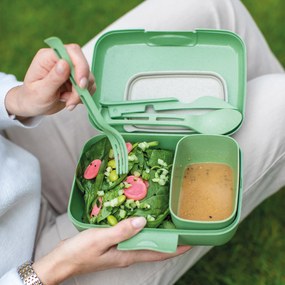 CANDY READY set dvou obědových boxů s příborem Zelená Organic KOZIOL
