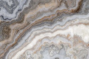DIMEX | Samolepicí vliesová fototapeta na zeď Řez nerostem MA-5-2471 | 375 x 250 cm | bílá, hnědá, šedá