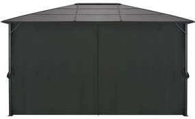 vidaXL Altán se závěsy hliník 4 x 3 x 2,6 m černý
