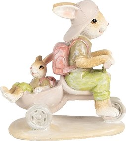Dekorace socha králíci na koloběžce - 11*6*12 cm