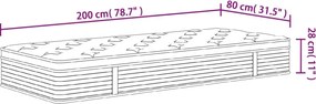 vidaXL Taštičková pružinová matrace medium plus 80 x 200 cm [372858]