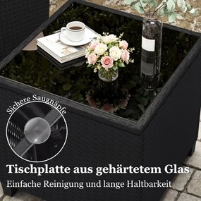Costway 3 PCS. Ratanová sada Gartenmöbel inkl. 2 Sessel a 1 Beistelltisch – bílý