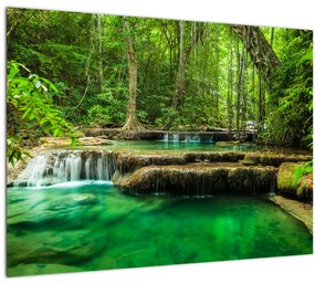 Obraz - Vodopád Erawan v Kanchanaburi, Thajsko (70x50 cm)