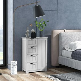 Costway Koupelnová skříňka se 4 zásuvkami a 1 magnetickým zámkem koupelnová