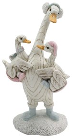 Dekorativní soška kachny s kachňaty - 9*8*18 cm