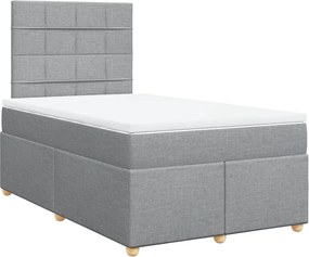 Box spring postel s matrací světle šedá 120x190 cm textil 3293519
