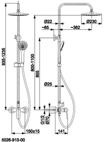 KFA Armatura 5026-910-00 - Sprchová sada s baterií TANZANIT lesklý chrom