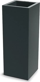 Plastový květináč CUBLASO SQUARE SLIM 29 cm tmavě šedý