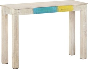 Konzolový stolek bílý 115 x 35 x 77 cm hrubé mangovníkové dřevo 323556