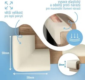 Sipo Ochrana rohů a hran, pěnová, sada 4 ks, ECRU