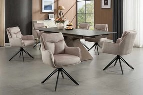 Designová otočná židle Brock béžový samet