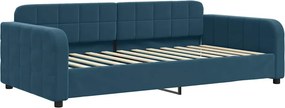 Válenda s přistýlkou a matracemi modrá 90 x 200 cm samet 3196952