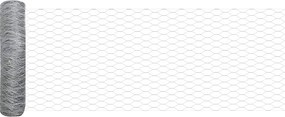 Hexagonální plot s podpěrou 10 x 1 m Pozinkovaná ocel Stříbrná 3353343