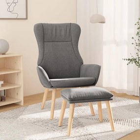 Relaxační křeslo s podnožkou světle šedé textil 3097882